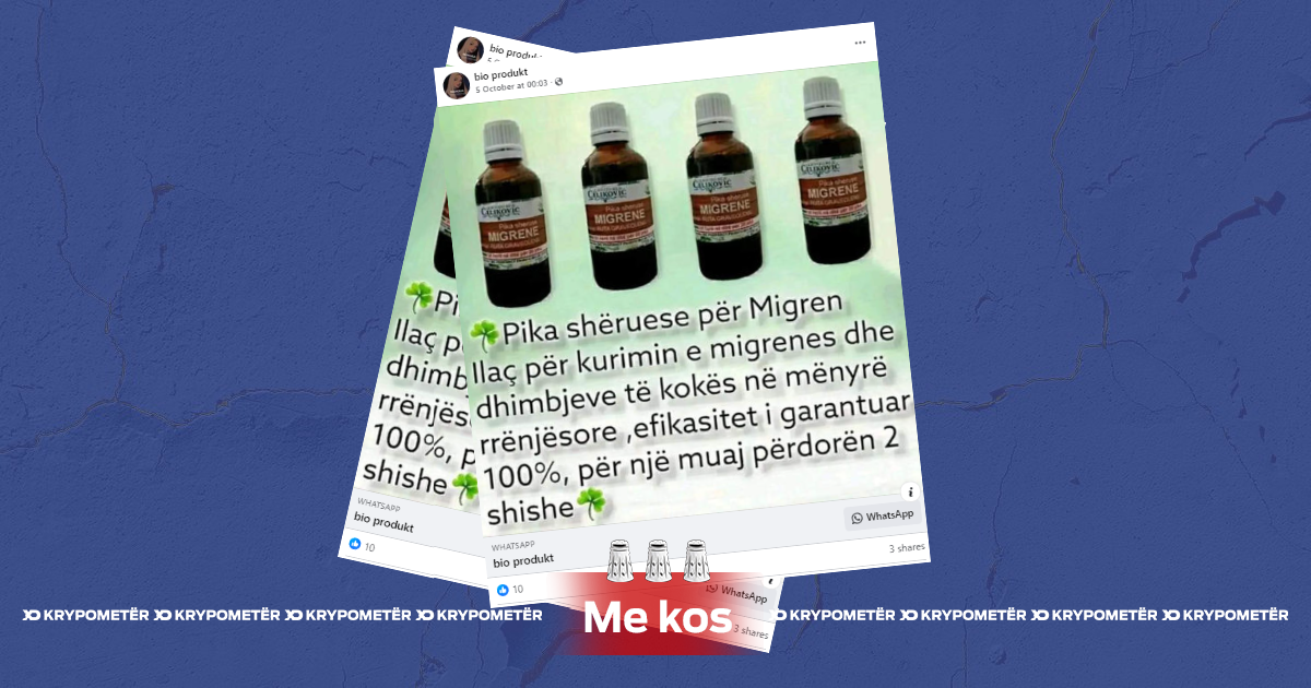 Pretendimi i pabazuar për shërim të migrenës